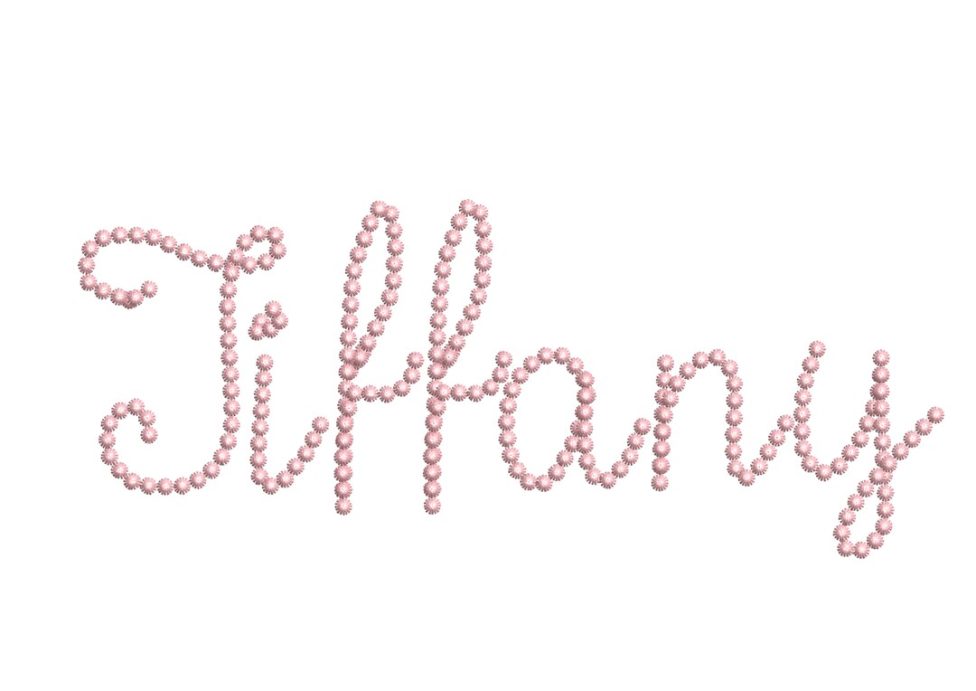 Pearl Stitch Tiffany Handwritten Script Cursive Font Alphabet Letters ...