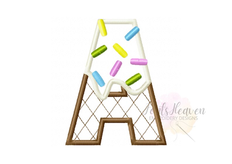Applique Ice Cream FONT Alphabet Letters in Assorted Sizes - Etsy