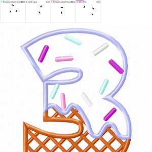 Ice Cream Numbers Applique Ice Cream Waffle Cone Kids Birthday Numbers ...