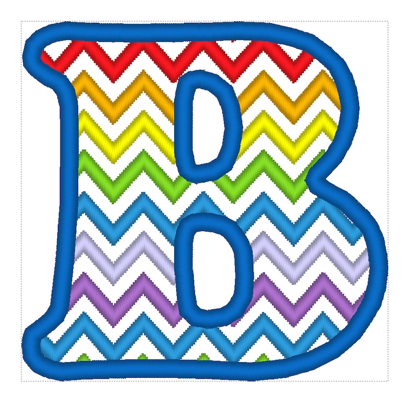 Rainbow CHEVRON Block Font Machine Embroidery Designs Many - Etsy