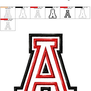 Sport Two Applique Font Double Outline Applique Alphabet Letters ...