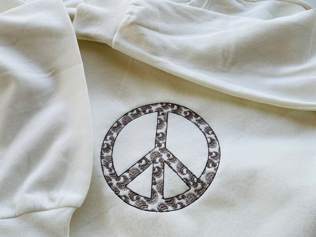 Peace Sign Leopard Print Peace Silhouette Machine Embroidery Designs ...