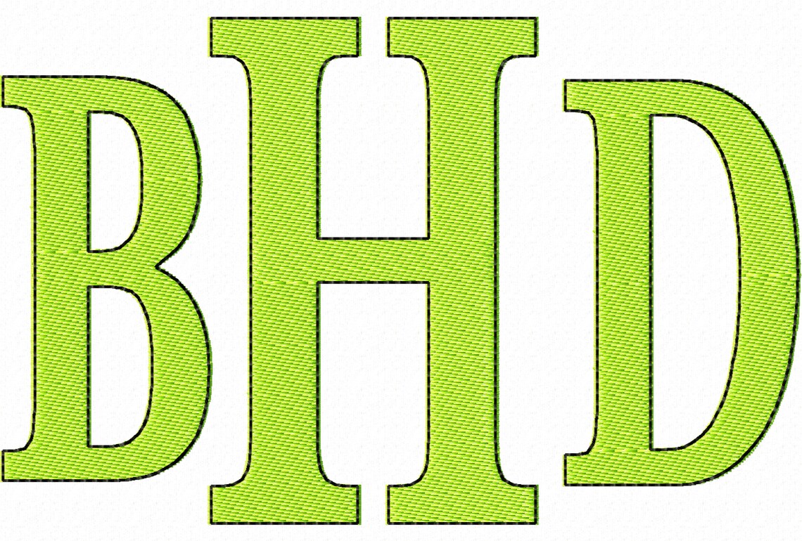 Block Font Monogram Alphabet With Outline Machine Embroidery - Etsy