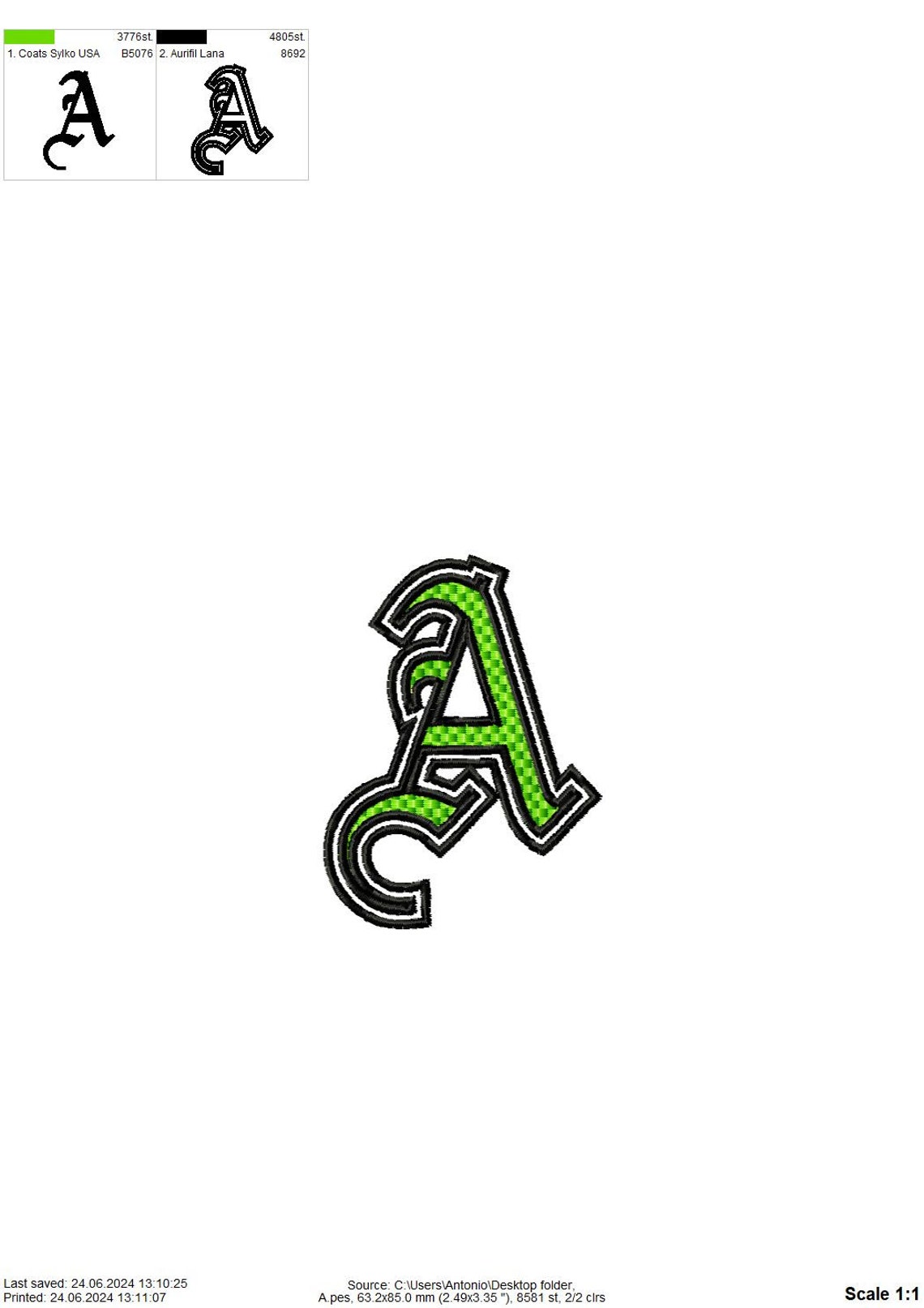 Old English Two Outline Font Double Outline Alphabet Machine Embroidery ...