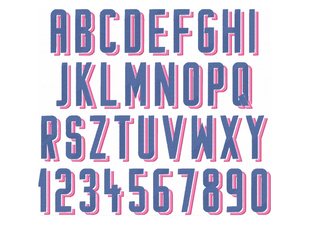 Monogram Drop Shadow Font Machine Embroidery Design Alphabet Letters in ...