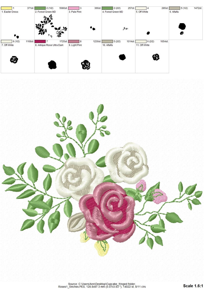 Delicate Roses Rose Bouquet Machine Embroidery Designs - Etsy