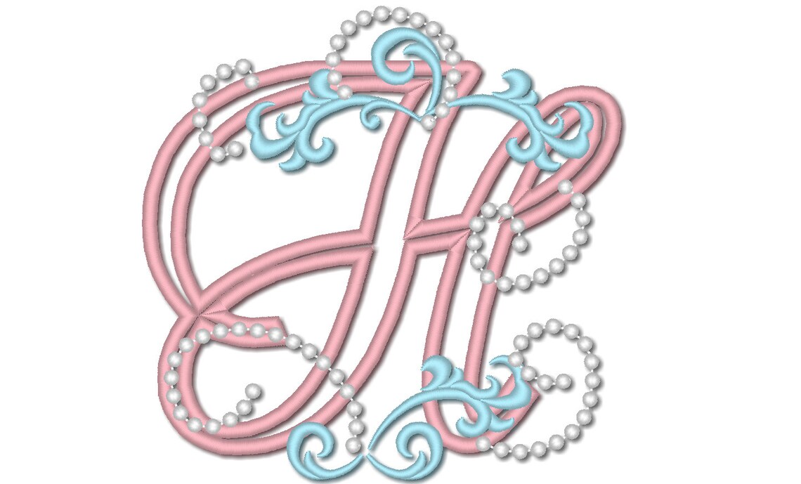 Frozen Alphabet Letter H Swirly Ice Princess Monogram Only H - Etsy