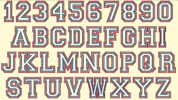 Sport Two Appliqué Font Double Outline Applique Machine - Etsy