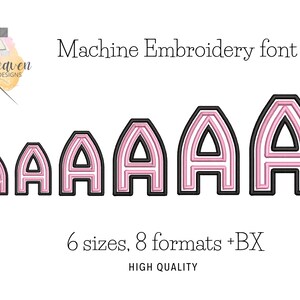 Double Outline Block Font 2 Outlines Satin Stitch Machine Embroidery ...