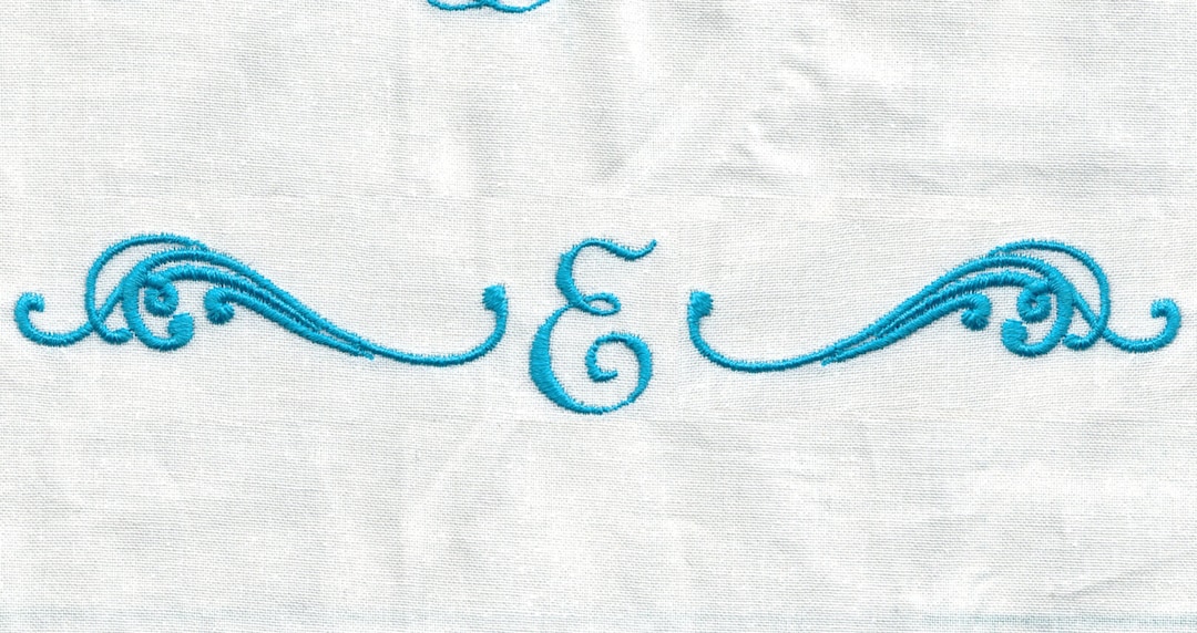 Classic Calligraphy Monogram Border Curl Font Frame Machine Embroidery ...