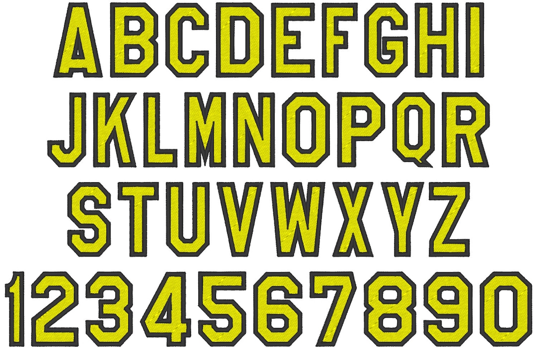 High School Varsity Collegiate Block Mini Font Machine Embroidery ...