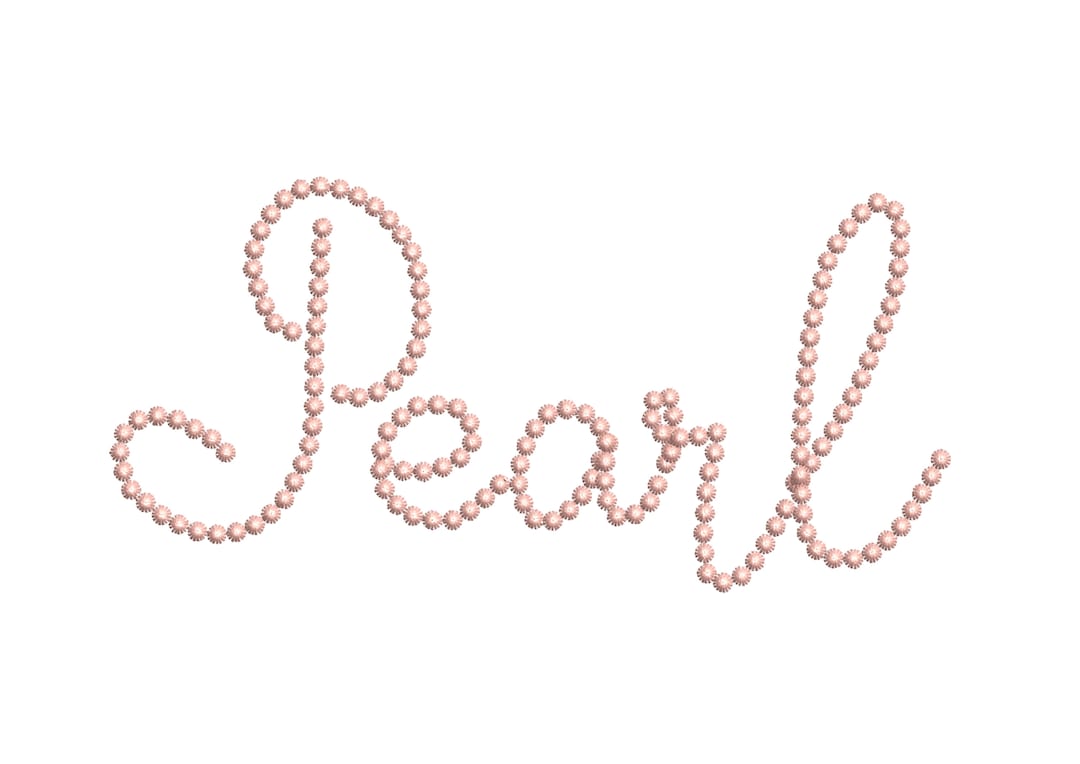 Pearl Stitch Script Handwritten Cursive Font Alphabet Machine ...