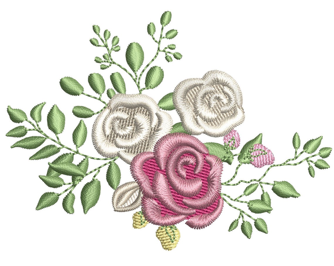Delicate Roses Rose Bouquet Machine Embroidery Designs - Etsy