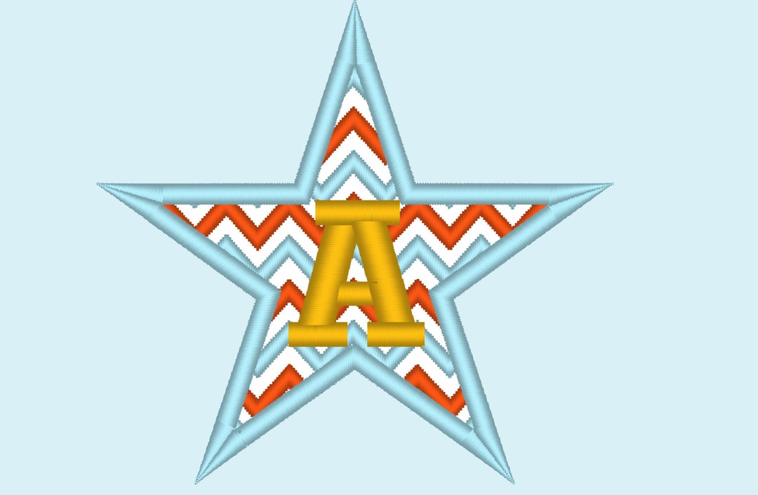 Star Chevron Monogram BX Also ALL Other (.pes .hus .dst .vp3 .vip .xxx ...