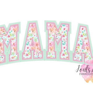 MAMA in Two Layer Applique Machine Embroidery Designs Zigzag Edge ...