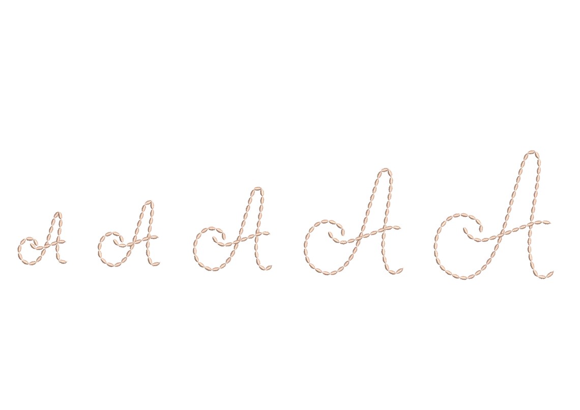 Bean Stitch Script Handwritten Cursive Script Font Alphabet - Etsy