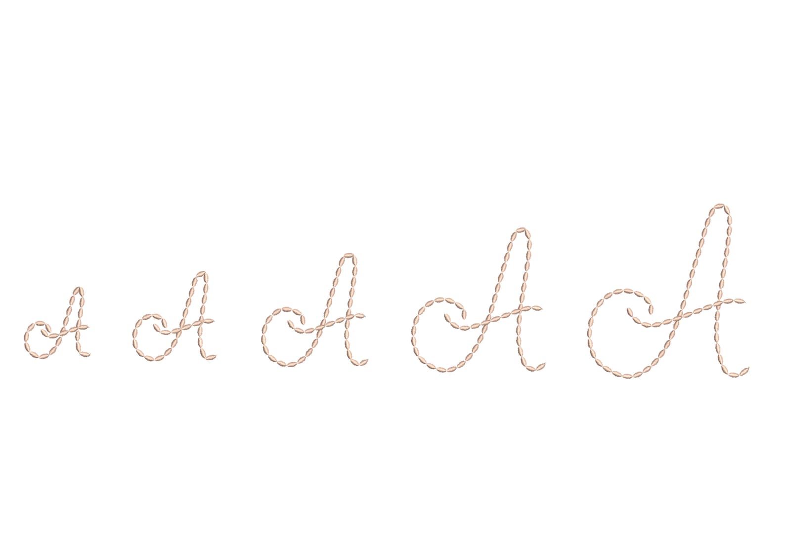 Bean Stitch Script Handwritten Cursive Script Font Alphabet - Etsy