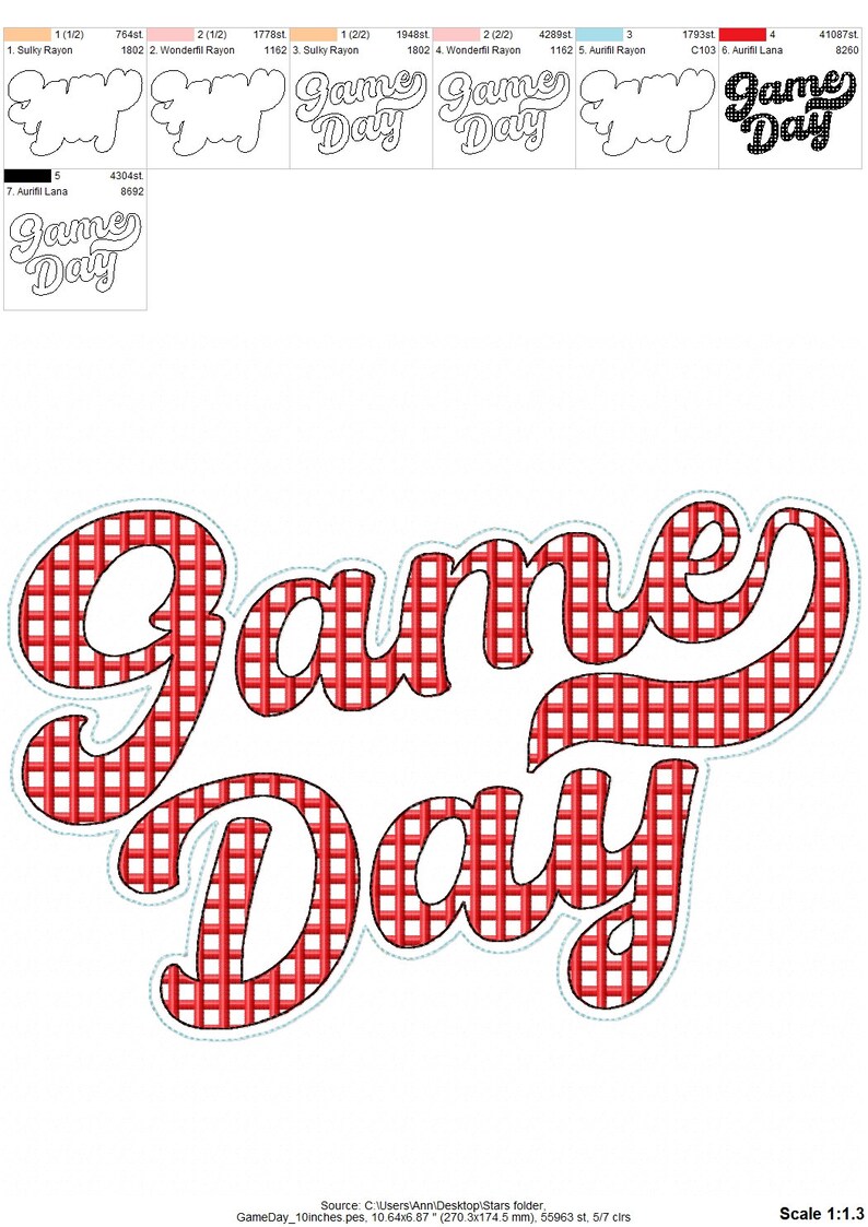 Game Day Sweatshirt Machine Embroidery Design Game Day Applique T-shirt ...