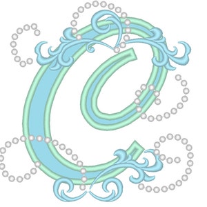 Frozen Alphabet Letter C Swirly Ice Princess Monogram Only C - Machine ...