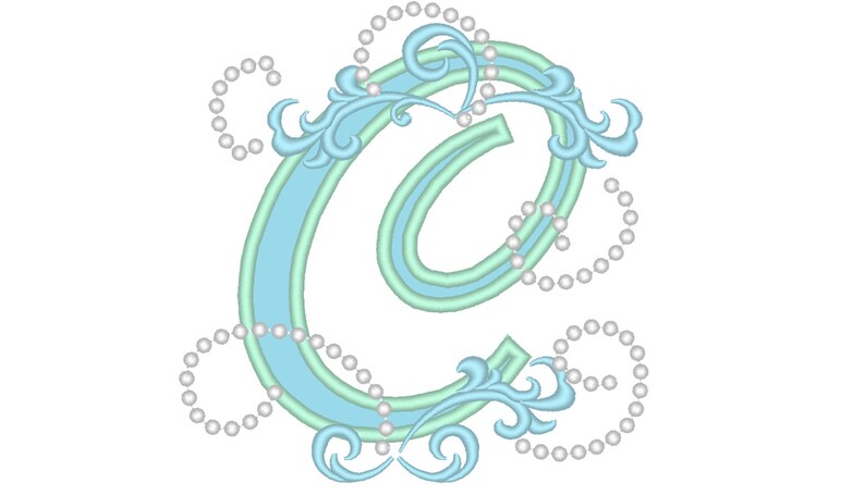 Frozen Alphabet Letter C Swirly Ice Princess Monogram Only C - Etsy