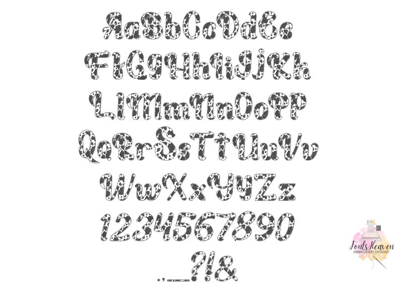 Cow Spots Cowgirl Script Handwritten Cursive Font Alphabet - Etsy