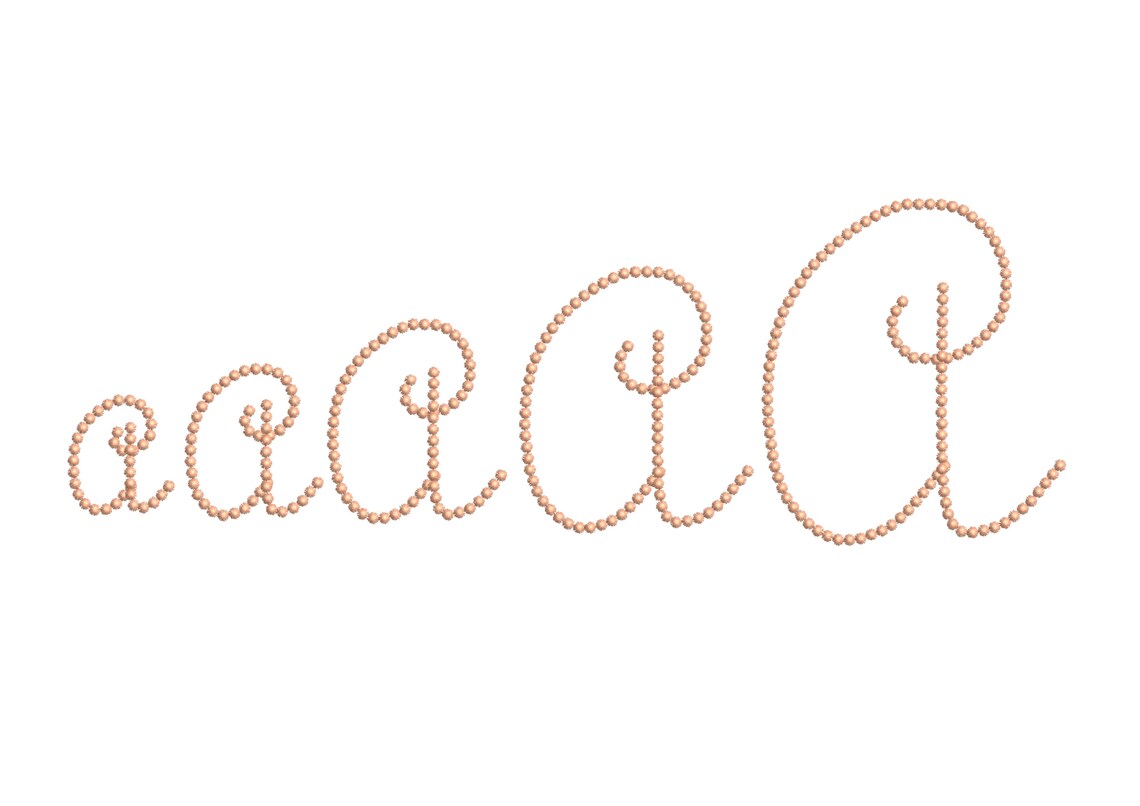 Pearl Stitch Script Handwritten Cursive Font Alphabet Machine - Etsy
