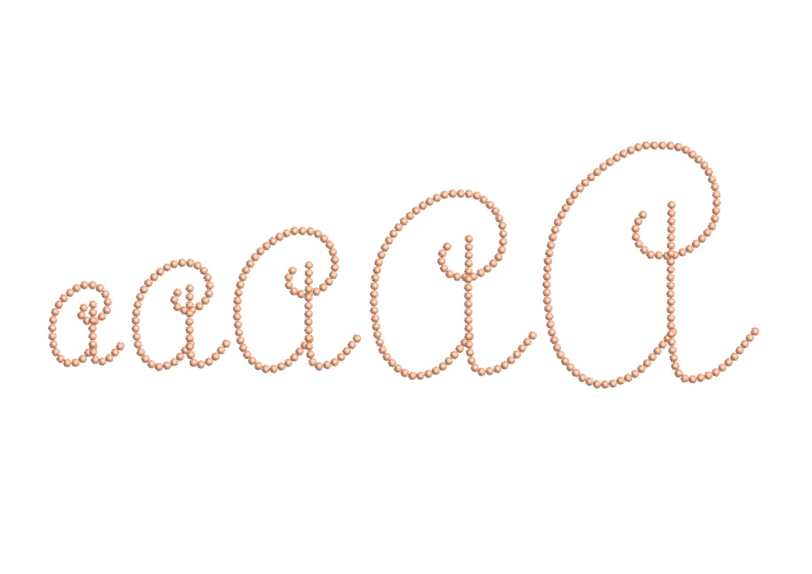 Pearl Stitch Script Handwritten Cursive Font Alphabet Machine ...