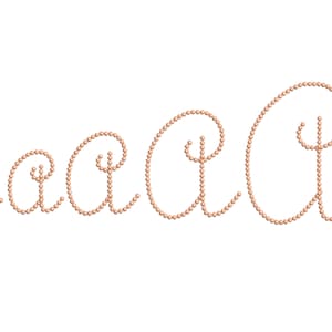 Pearl Stitch Script Handwritten Cursive Font Alphabet Machine ...
