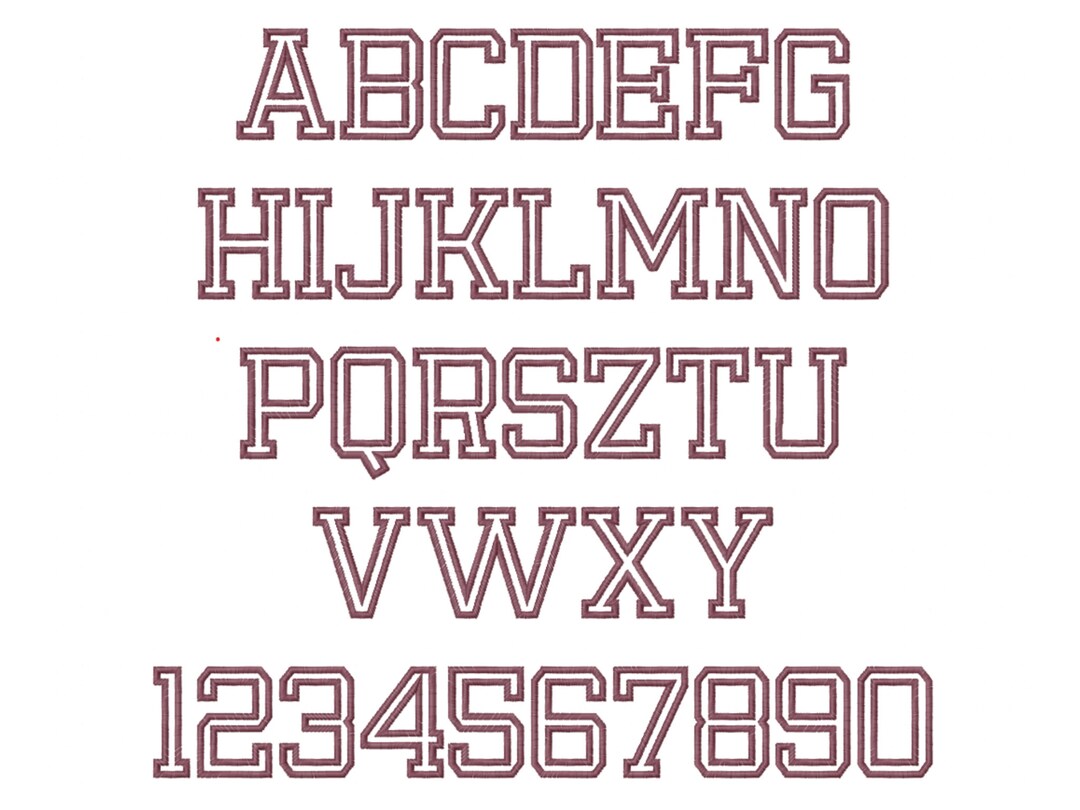 Block Font Varsity Collegiate Alphabet Letters Outline Font Machine ...