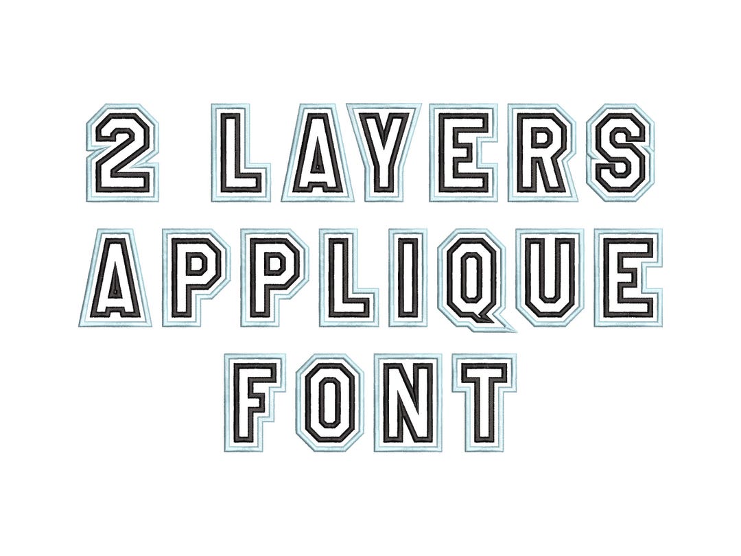 Two Layers Applique FONT Double Outline and Applique Alphabet Machine ...