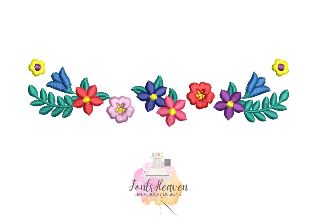 Encanto Colorful Floral Border Monogram Girl Baby Name Edge Frame With ...