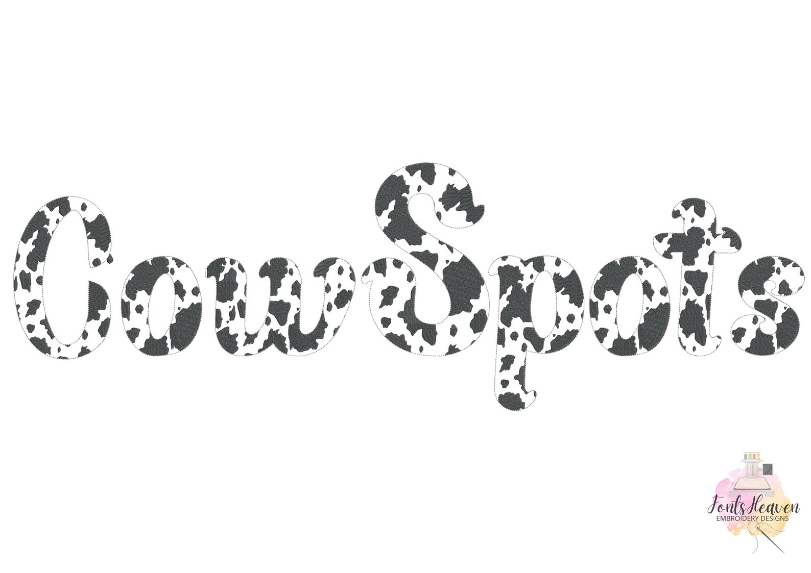 Cow Spots Cowgirl Script Handwritten Cursive Font Alphabet Machine ...