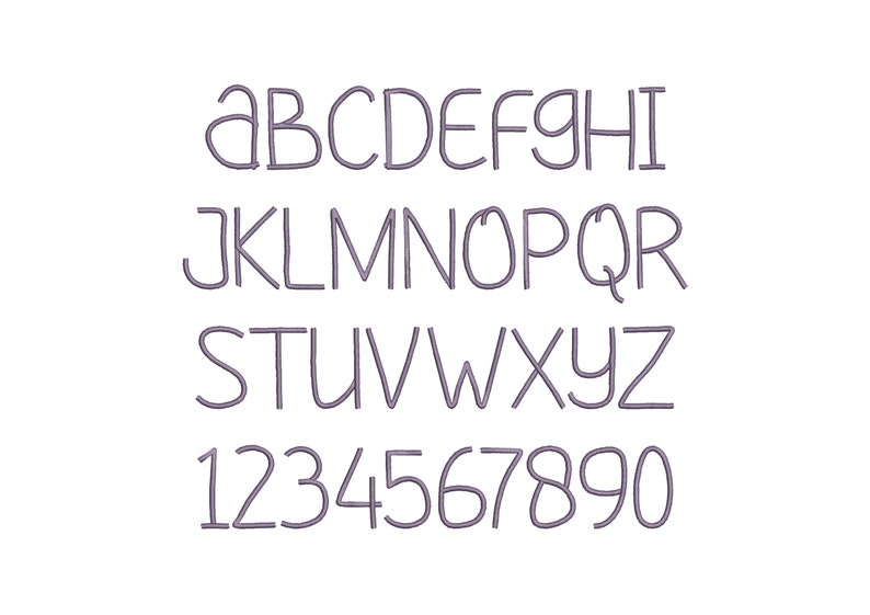 Handwritten Thin Font Alphabet Letters Machine Embroidery - Etsy