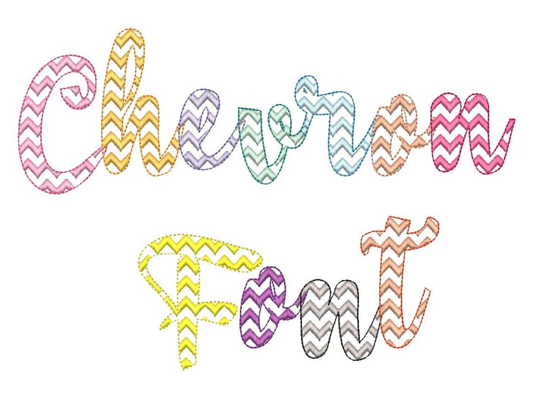 Chevron Zigzag RIC RAC FONT Script Alphabet Letters and Numbers Machine ...