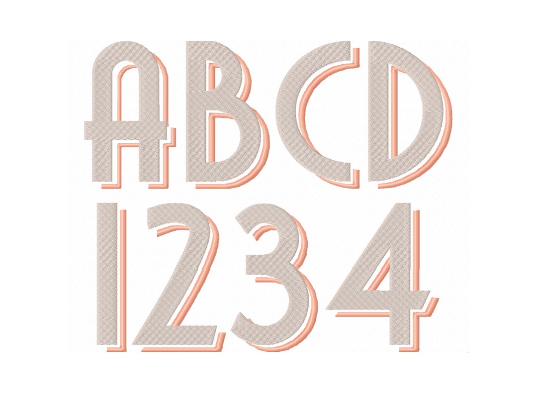 Modern Monogram Drop Shadow Font Duo Font Machine Embroidery Design ...
