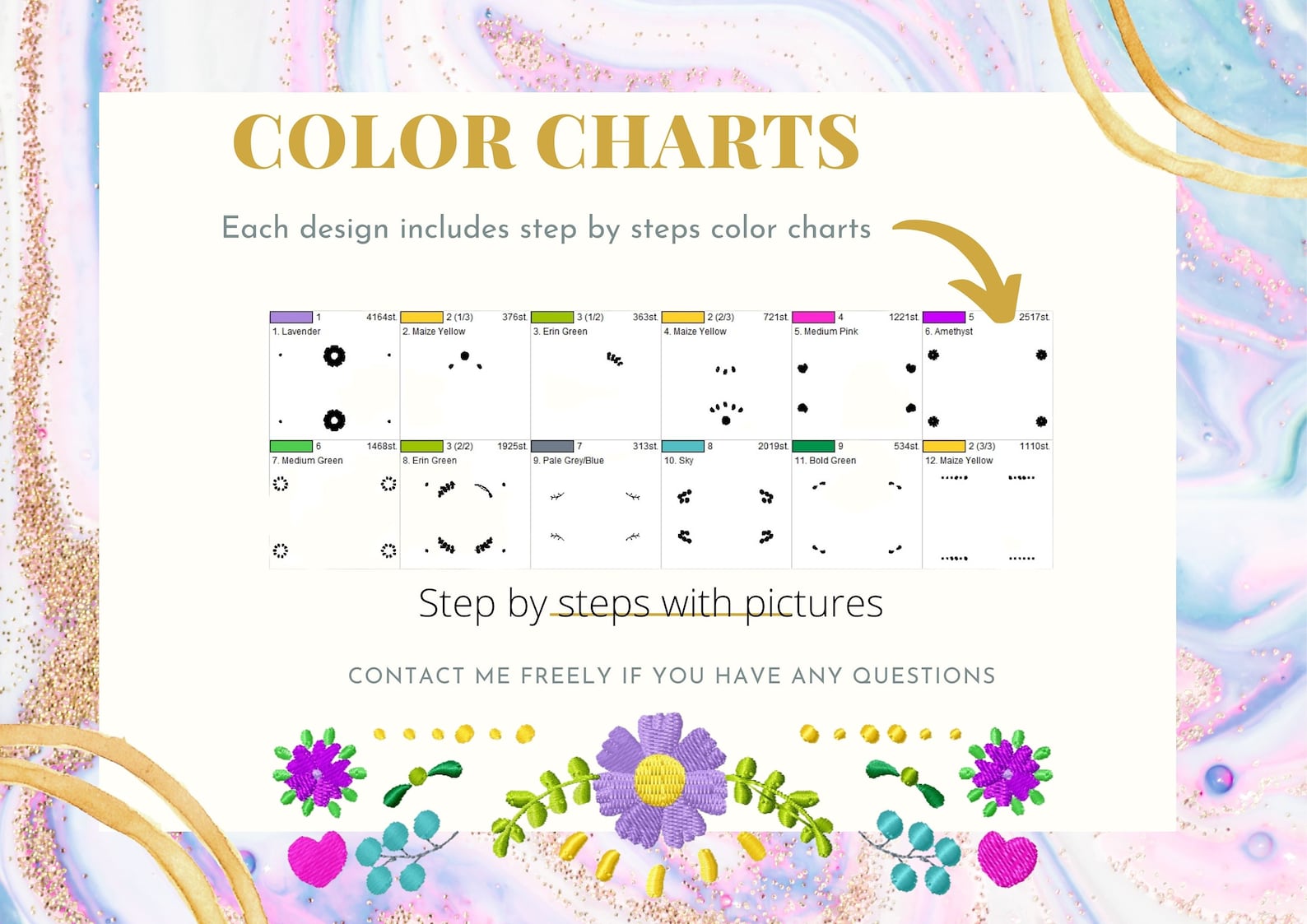 Rainbow Brush Drawing Falling Hearts Love Rainbow Fill Stitch Machine ...