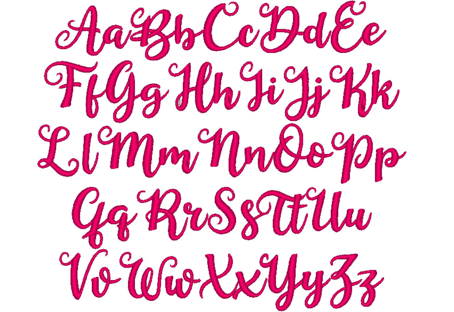 Cute Curls Curly Font Machine Embroidery Design Alphabet Sizes - Etsy