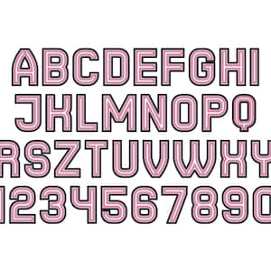 Double Outline Block Font 2 Outlines Satin Stitch Machine Embroidery ...