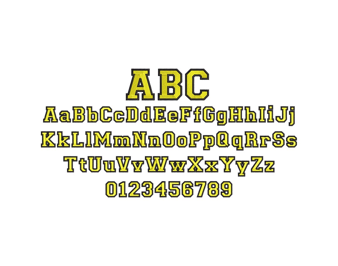 Sport Collegiate Block Mini FONT Fill Stitch and Outline Monogram ...