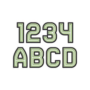Double Outline Block Font 2 Outlines Satin Stitch Machine Embroidery ...