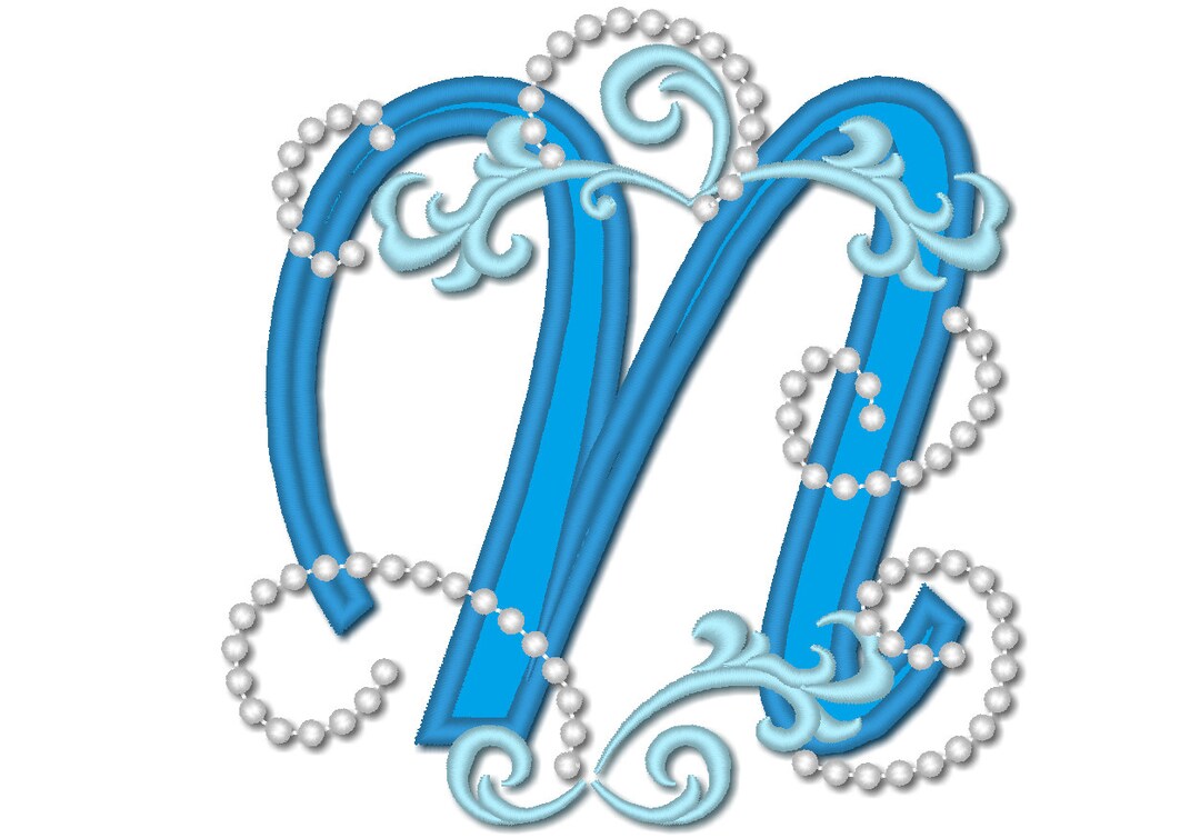 Frozen Alphabet Letter N Swirly Ice Princess Girl Monogram Only N ...