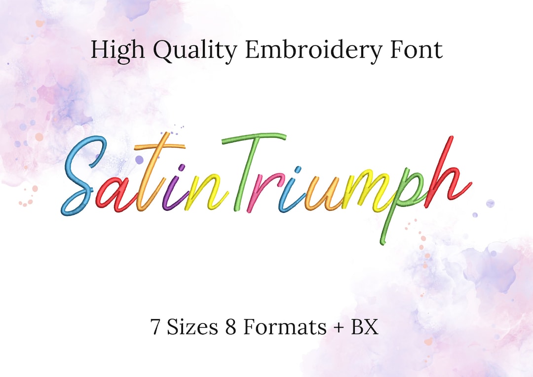 Satin Stitch Script Handwritten Cursive Font Alphabet Machine ...