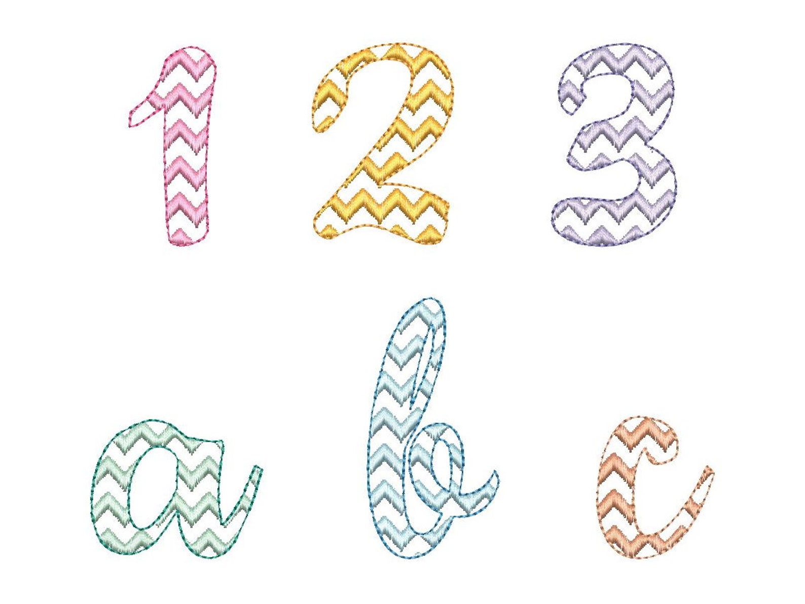 Chevron Zigzag RIC RAC FONT Script Alphabet Letters and - Etsy