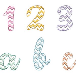 Chevron Zigzag RIC RAC FONT Script Alphabet Letters and Numbers Machine ...