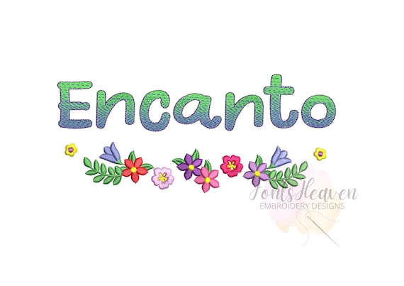 Encanto Colorful Floral Flower Monogram Girl Name Border and | Etsy