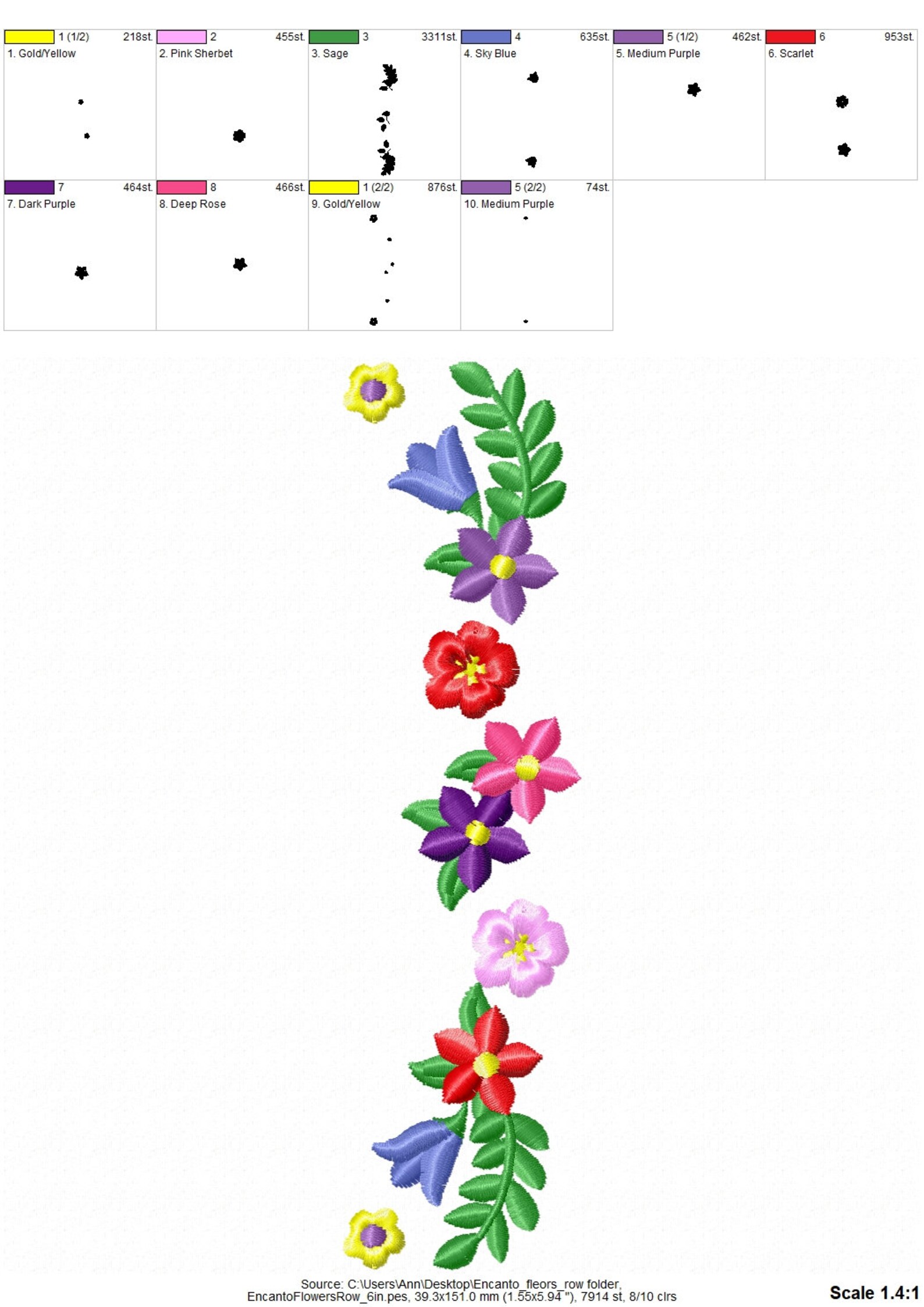 Encanto Colorful Floral Border Monogram Girl Baby Name Edge Frame With ...