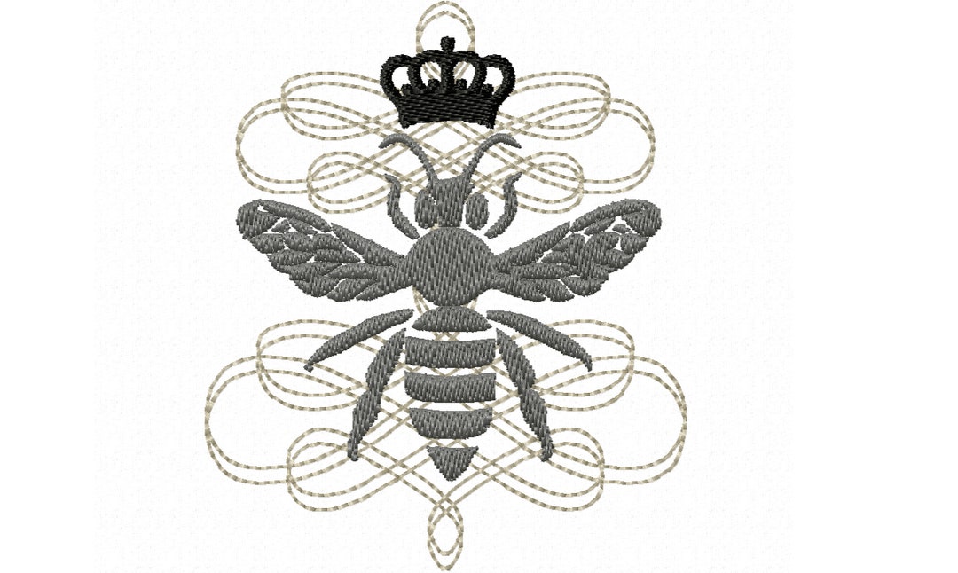 Chic French Style Classy Queen Bee Machine Embroidery Designs Fill ...