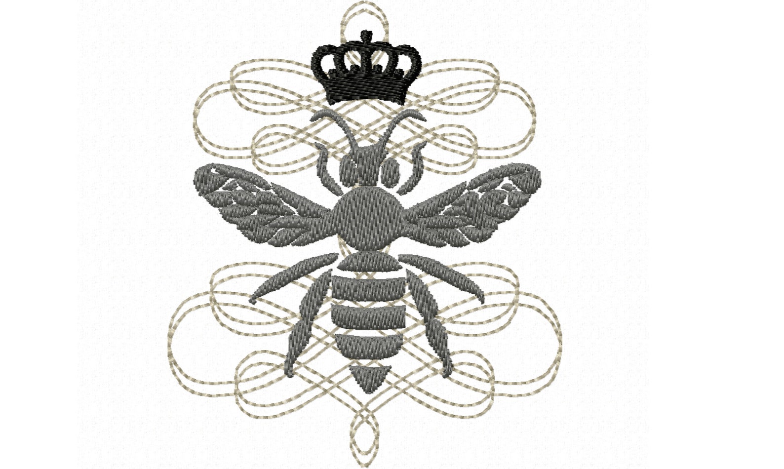 Chic French Style Classy Queen Bee Machine Embroidery Design | Etsy