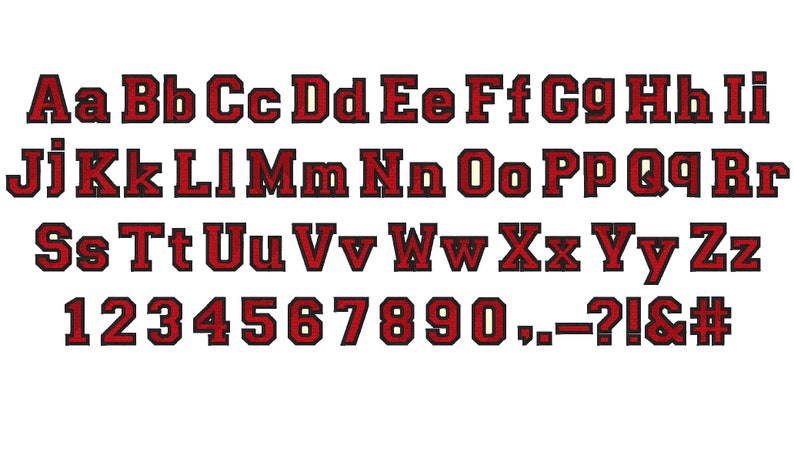 Sport Collegiate Block Mini Font Machine Embroidery Designs Many Sizes ...