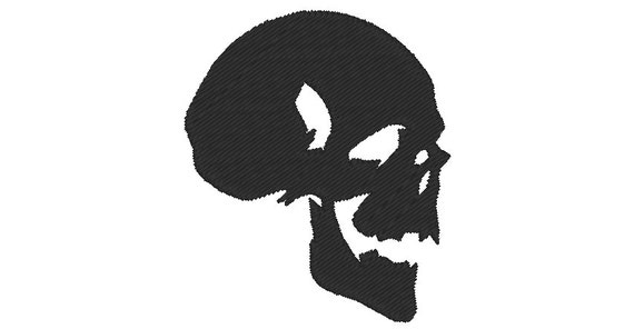 Destroyed Skull Silhouette Machine Embroidery Design in | Etsy